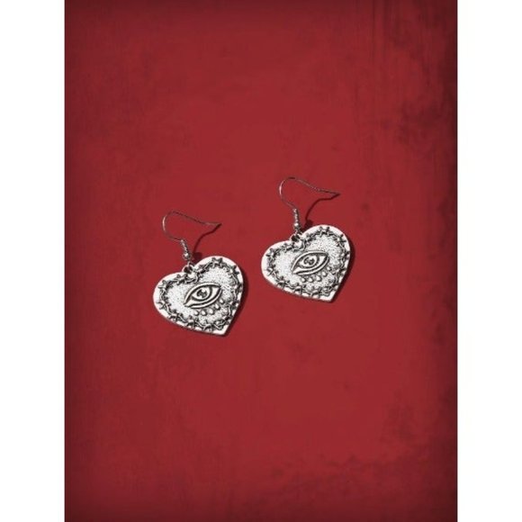 ROMWE | Jewelry | Punk Rock Heart Decor Drop Earrings | Poshmark